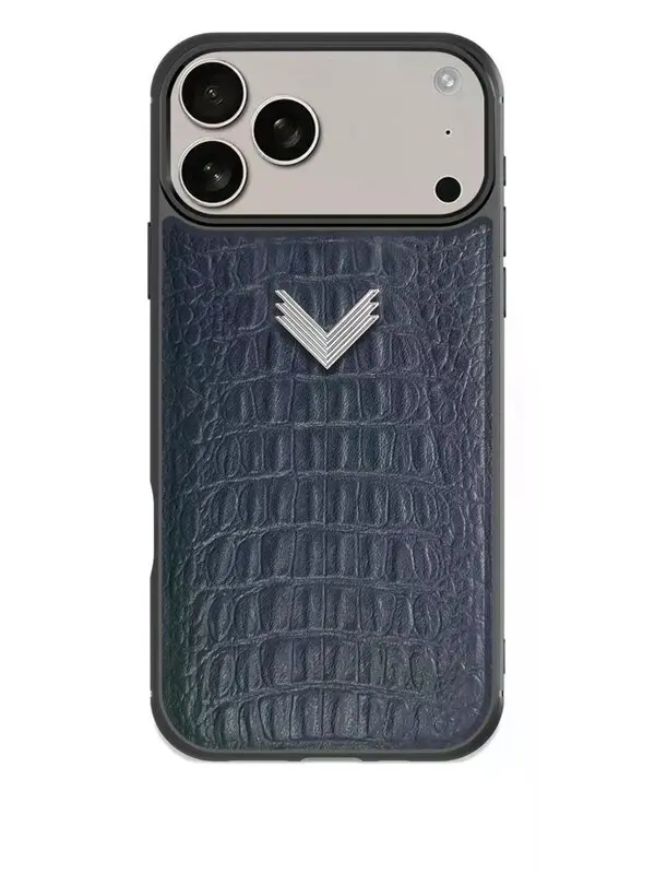 VELANTE Crocodile-embossed Iphone 17 Pro Max Phone Case - Blue
