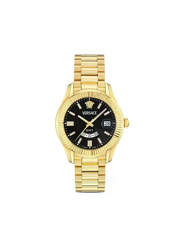 Versace Greca Gmt Fluted 41mm - Black