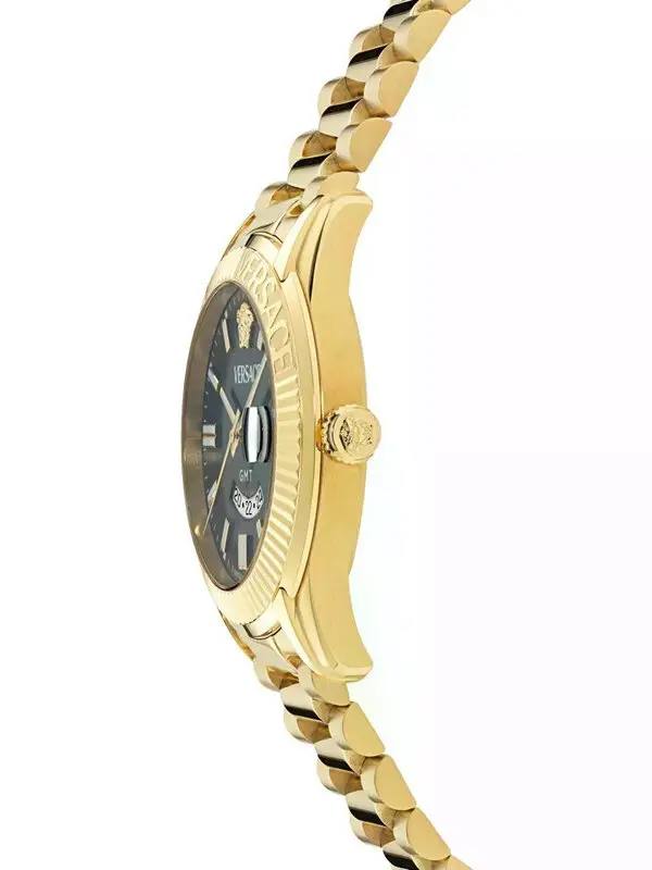 Versace Greca Gmt Fluted 41mm - Black