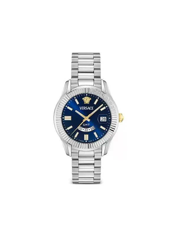 Versace Greca Gmt Fluted 41mm - Blue