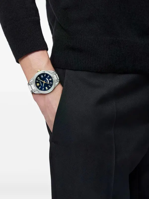 Versace Greca Gmt Fluted 41mm - Blue