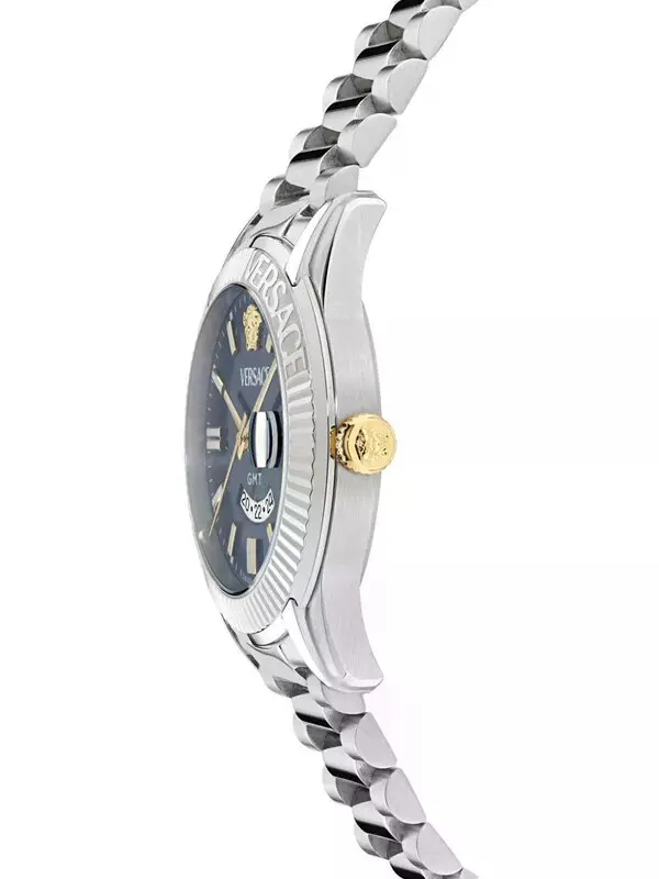 Versace Greca Gmt Fluted 41mm - Blue