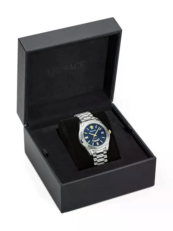 Versace Greca Gmt Fluted 41mm - Blue
