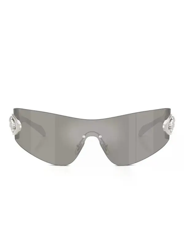Versace Medusa-embellished Shield Sunglasses - Grey