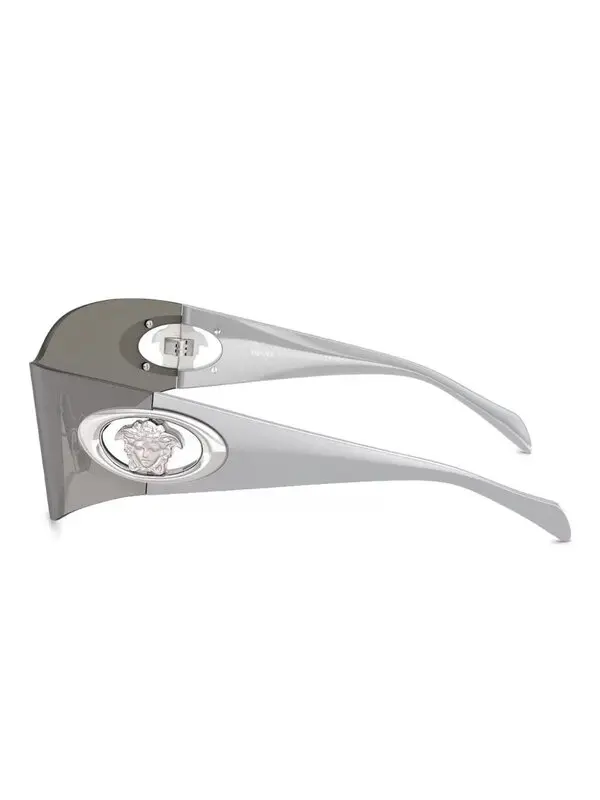 Versace Medusa-embellished Shield Sunglasses - Grey