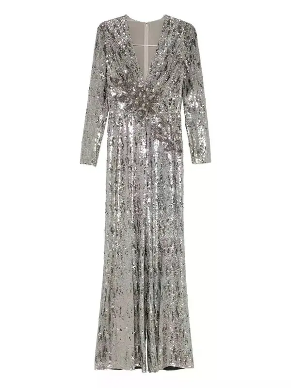 Elie Saab Sequin-embellished Jumpsuit - Grey