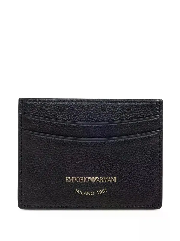 Emporio Armani Leather Card Holder - Black