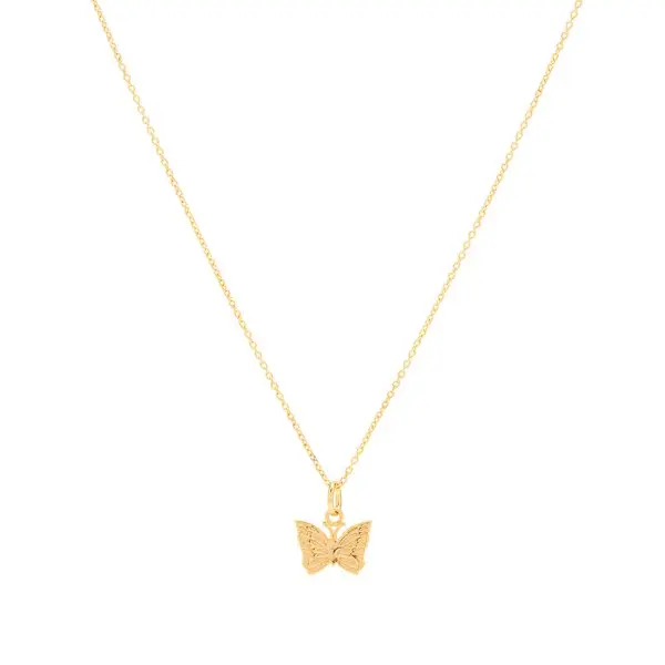 Needles Gold Plate Pendant Necklace - Papillon