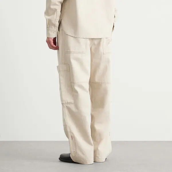 Jacquemus Cotton Cargo Trousers - Light Beige
