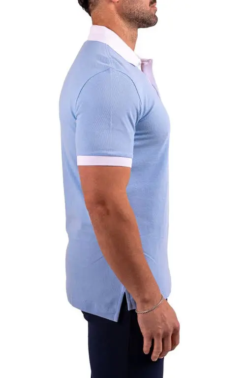 MACEOO Mozartspecktip Stretch Nylon Polo - Blue