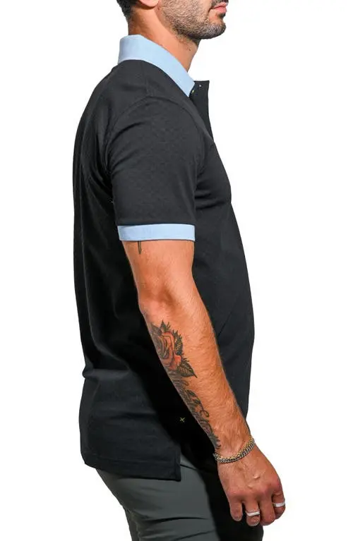 MACEOO Mozartsquaretip Stretch Nylon Polo - Black