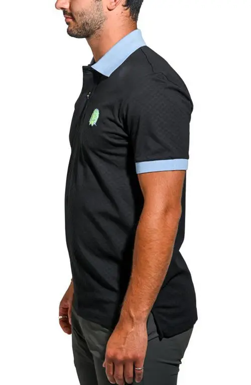 MACEOO Mozartsquaretip Stretch Nylon Polo - Black