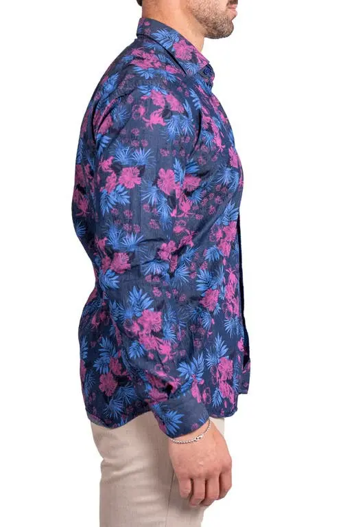 MACEOO Engineered Ascension0093 Floral Cotton Button-up Shirtr