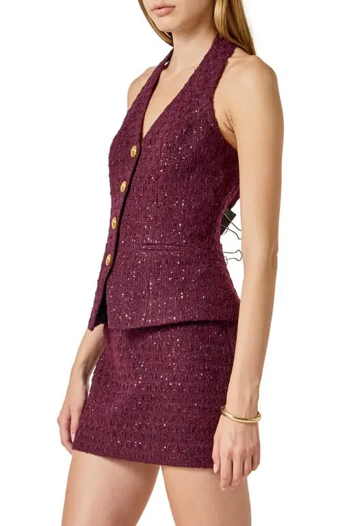 Endless Rose Halter Tweed Vest