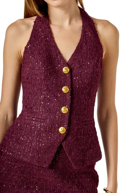 Endless Rose Halter Tweed Vest