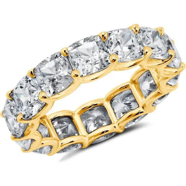 CRISLU Cushion-cut Eternity Band Ring - 18kyg/clear Stone