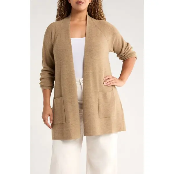 Eileen Fisher Open Front Wool Cardigan