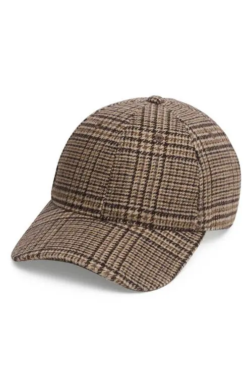 Rag & Bone Harlow Plaid Baseball Cap - Camel Heritage Plaid