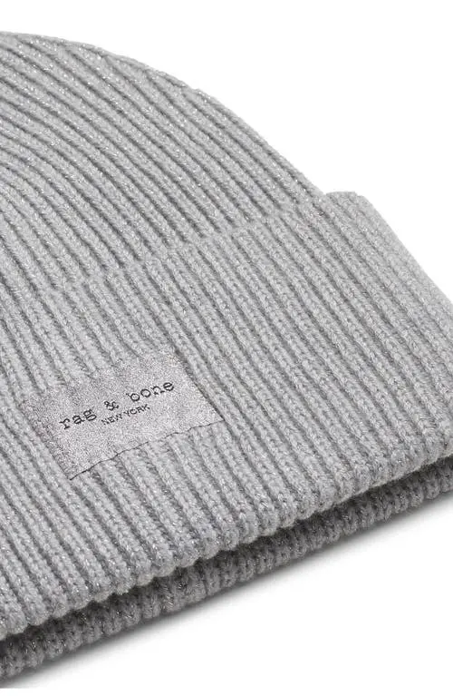 Rag & Bone Metallic Wool Blend Beanie - Silver