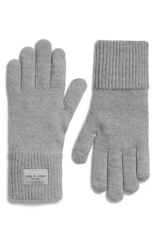 Rag & Bone Blake Metallic Wool-blend Knit Gloves - Silver