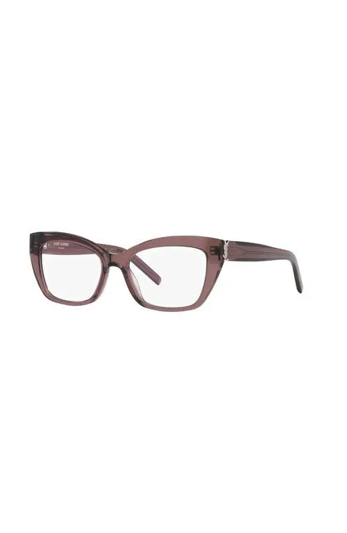 Saint Laurent 53mm Rectangle Optical Glasses - Brown