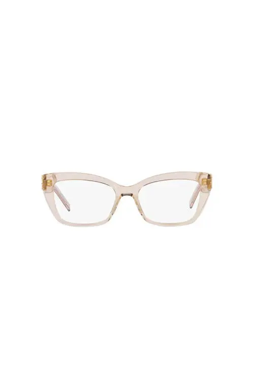 Saint Laurent 53mm Rectangle Optical Glasses - Pink