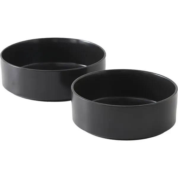 STONE + LAIN Celina Stoneware 2-piece Serving Bowl Set - Black