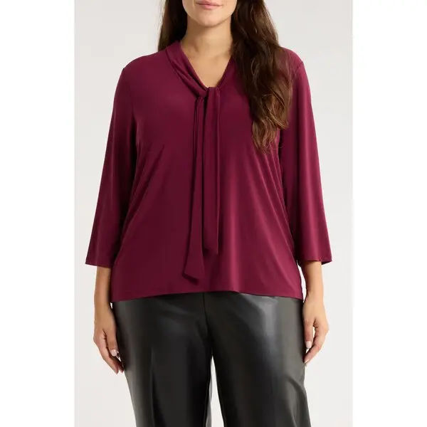 KASPER Tie Neck Top