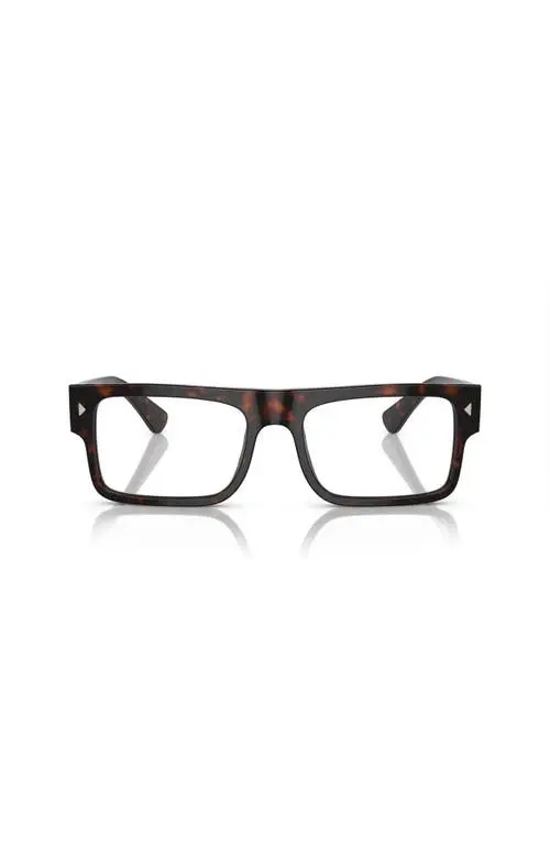 Prada 57mm Rectangle Optical Glasses - Tortoise