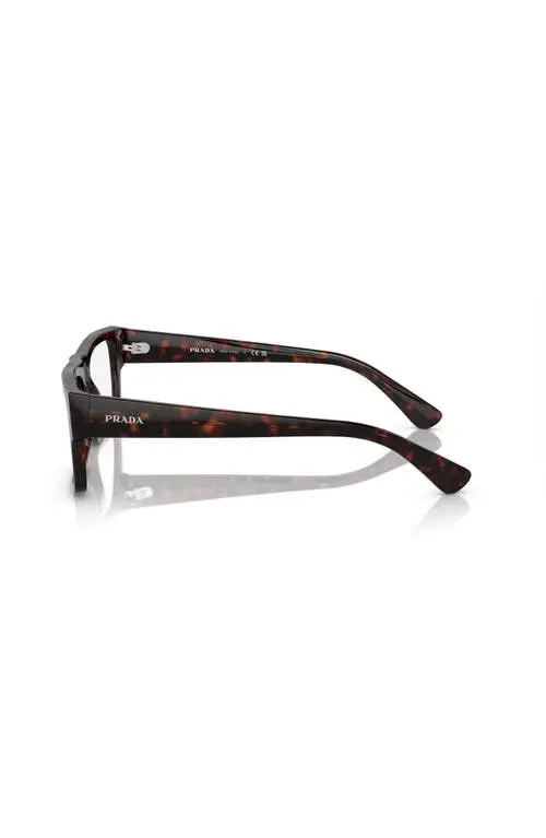 Prada 57mm Rectangle Optical Glasses - Tortoise