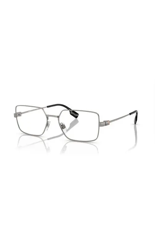 Burberry 56mm Rectangle Optical Glasses - Silver