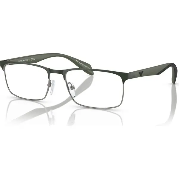 Emporio Armani 56mm Rectangle Optical Glasses - Green