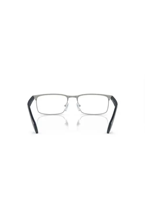 Emporio Armani 56mm Rectangle Optical Glasses - Silver