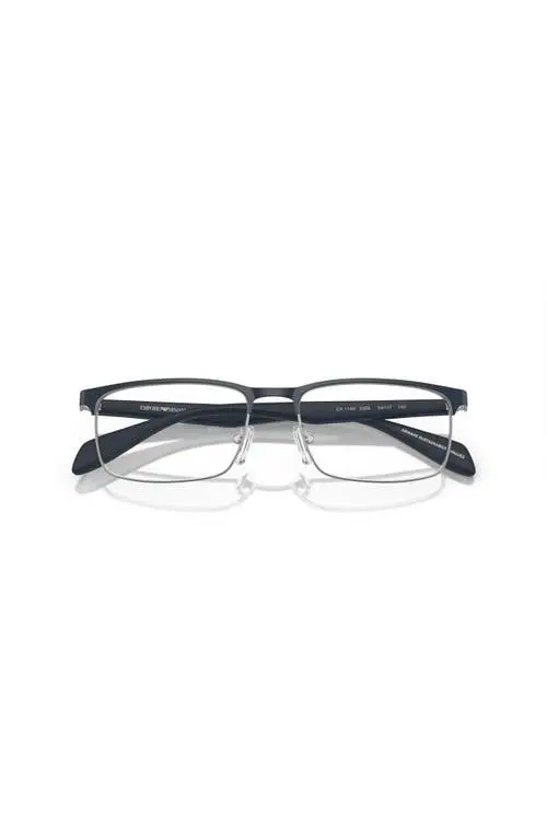 Emporio Armani 56mm Rectangle Optical Glasses - Silver