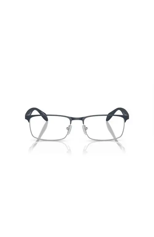 Emporio Armani 56mm Rectangle Optical Glasses - Silver