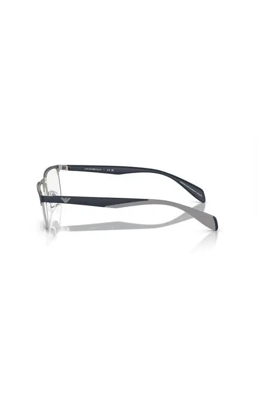 Emporio Armani 56mm Rectangle Optical Glasses - Silver