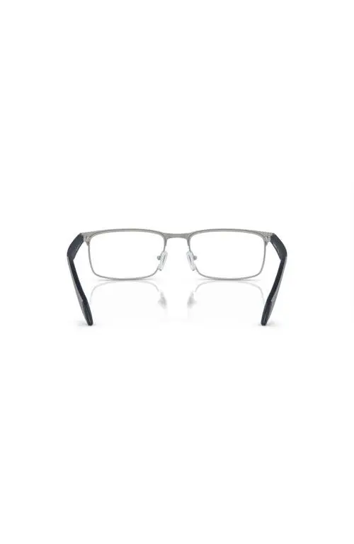 Emporio Armani 56mm Rectangle Optical Glasses - Silver