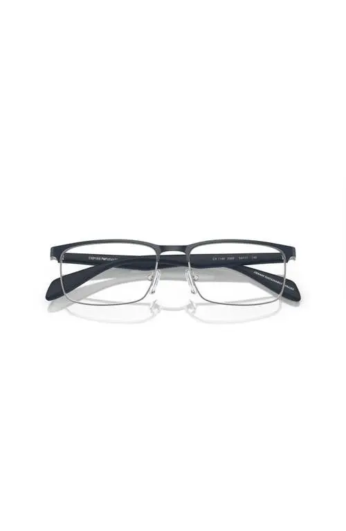 Emporio Armani 56mm Rectangle Optical Glasses - Silver