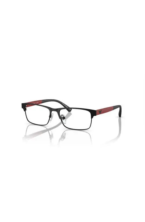 Emporio Armani 49mm Rectangle Optical Glasses - Black