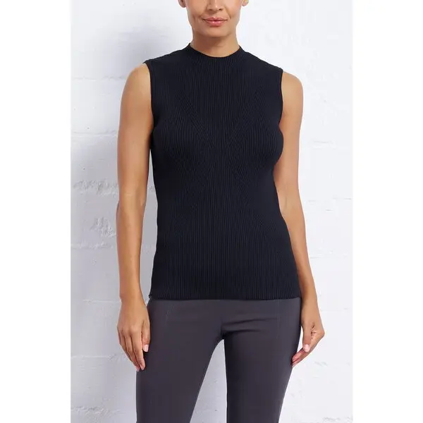 FRANNE GOLDE Modern Ribbed Shell - Black