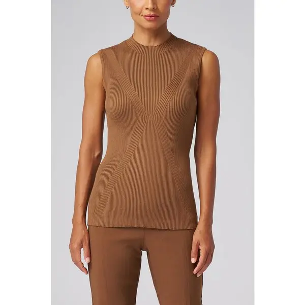 FRANNE GOLDE Modern Ribbed Shell - Camel