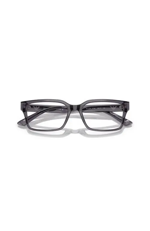 Emporio Armani Rectangle Acetate Eyeglasses - Grey