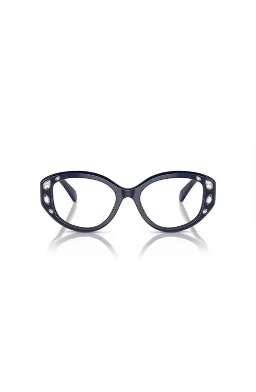 SWAROVSKI 52mm Irregular Eyeglasses - Blue