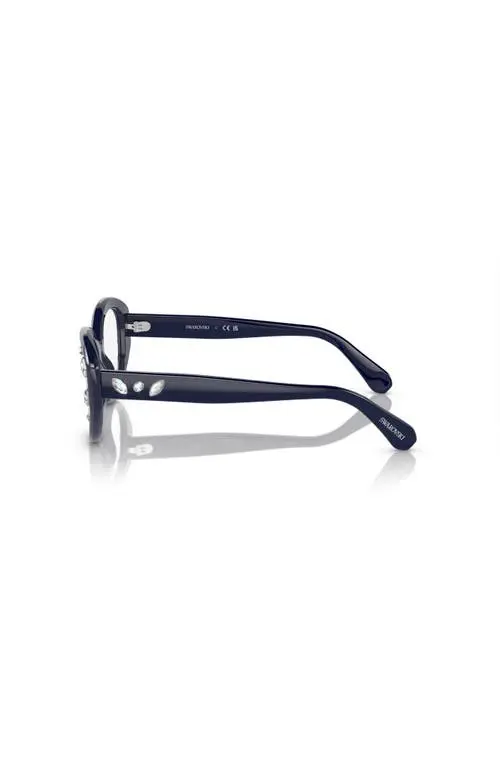 SWAROVSKI 52mm Irregular Eyeglasses - Blue