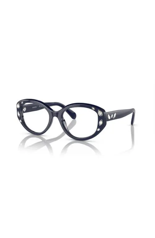 SWAROVSKI 52mm Irregular Eyeglasses - Blue