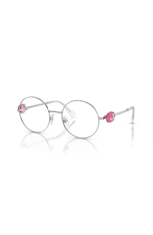 SWAROVSKI 53mm Round Optical Glasses - Silver