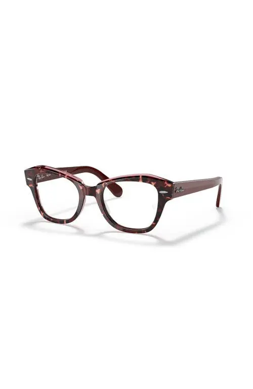Ray-ban 48mm Irregular Eyeglasses - Red