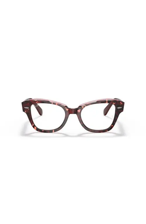 Ray-ban 48mm Irregular Eyeglasses - Red