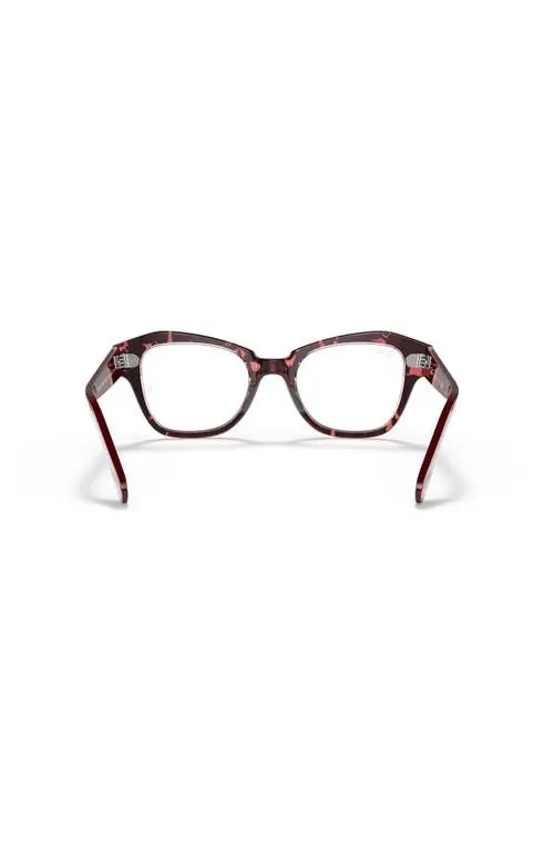 Ray-ban 48mm Irregular Eyeglasses - Red
