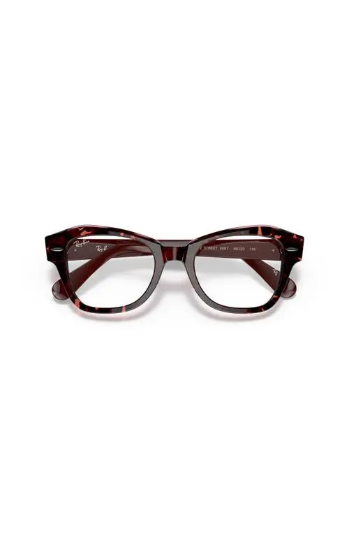 Ray-ban 48mm Irregular Eyeglasses - Red